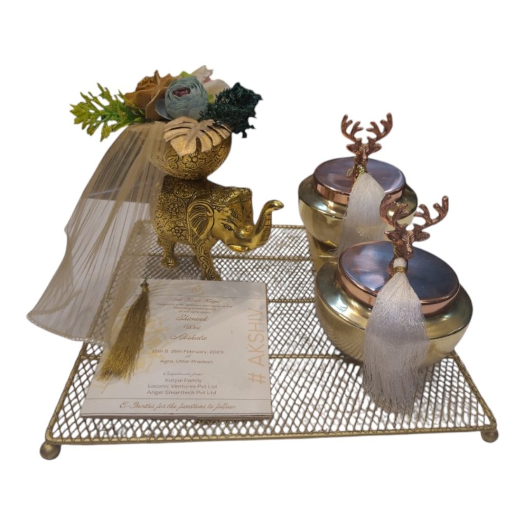 Elephant & Singa Jar Gift Platter - LF DZYN STUDIO - the hamper experts