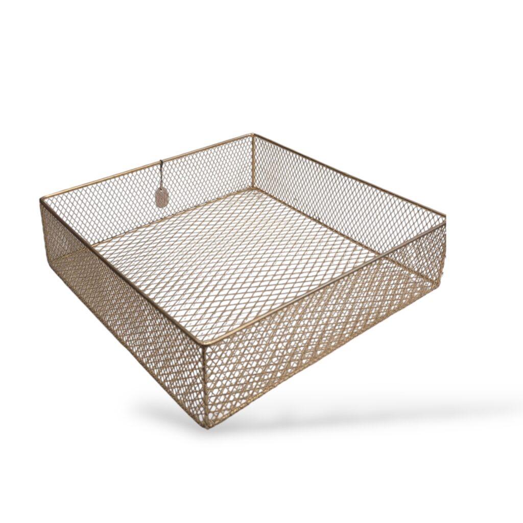 Gold Grid - Metal Mesh Storage Box - LF DZYN STUDIO - the hamper experts